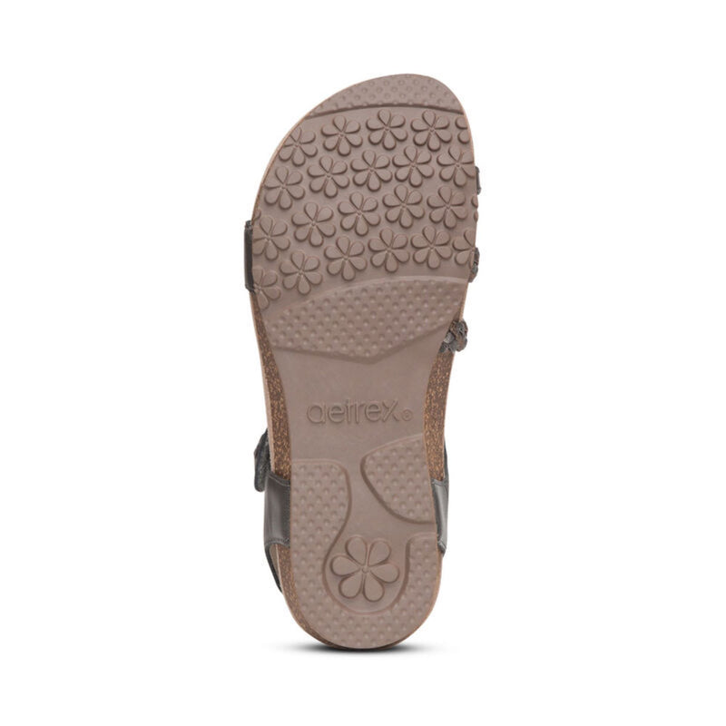 Jillian Braided Quarter Strap Sandal - Gunmetal – aetrex