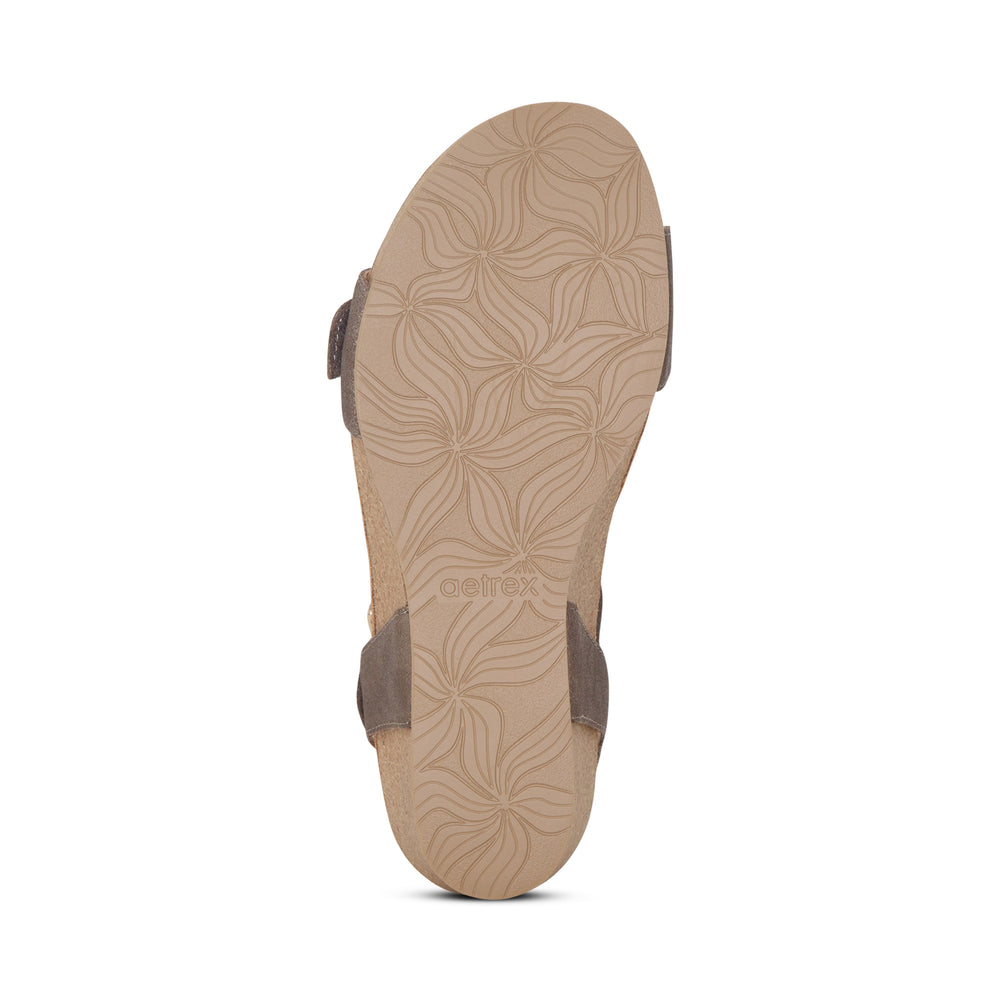 Lexa Quarter Strap Wedge - Bronze – aetrex
