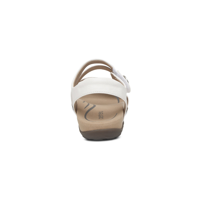 Jess Adjustable Quarter Strap Sandal - White – aetrex