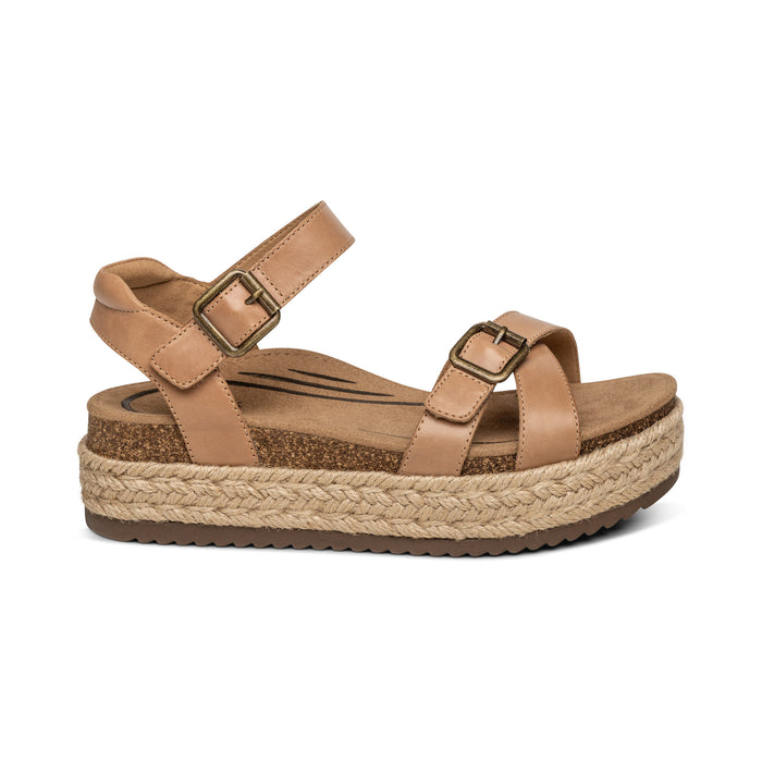 Paula Arch Support Platform Sandal - Camel – aetrex