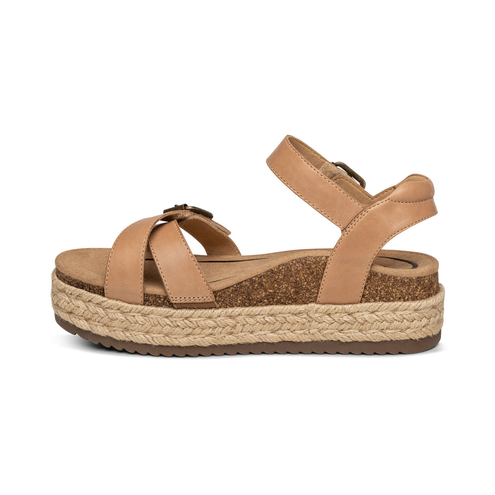 Paula Arch Support Platform Sandal - Camel – aetrex