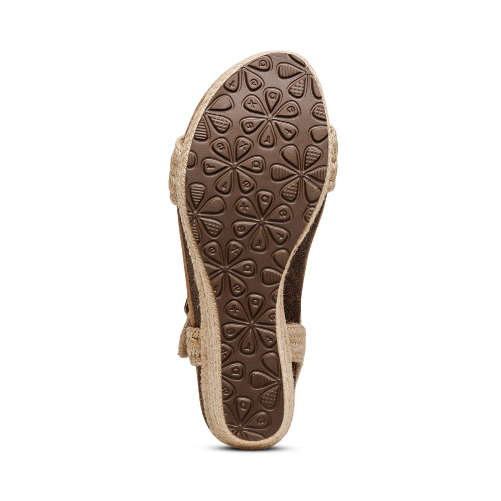 Sydney Quarter Strap Espadrille Wedge - Natural – aetrex