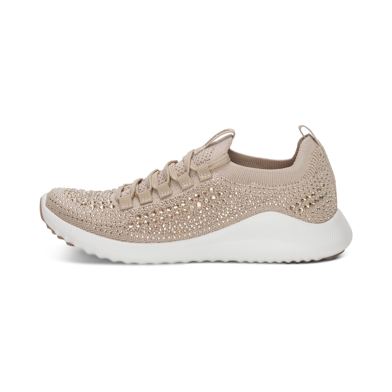 Carly Arch Support Sneaker - Tan Sparkle – aetrex