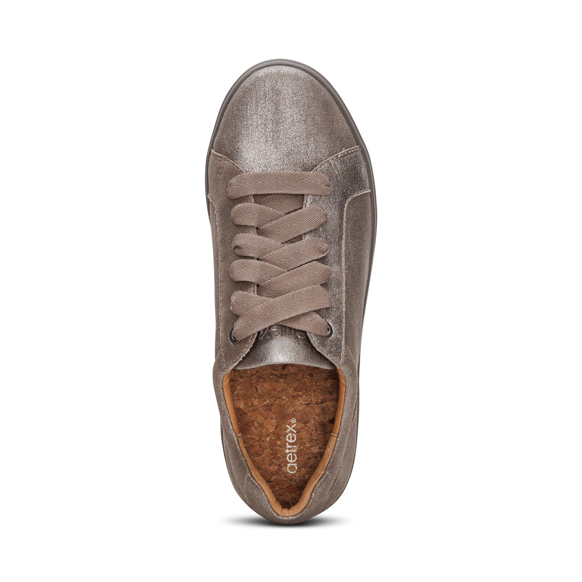 Courtney Lace-up Sneaker - Brushed Silver – aetrex