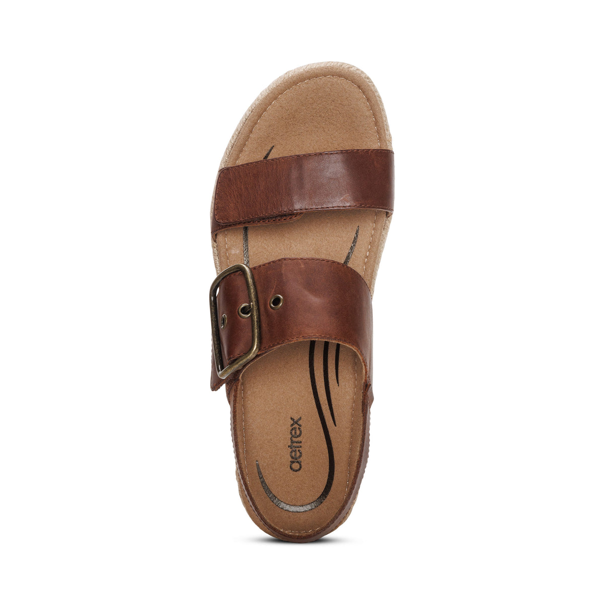 Vania Arch Support Platform Sandal - Walnut – aetrex