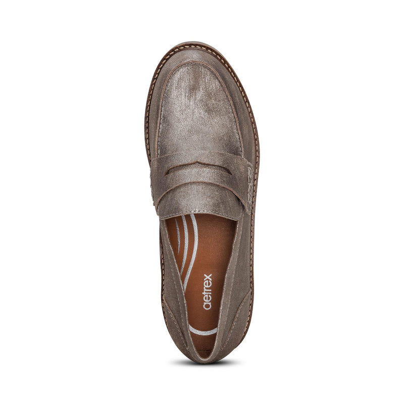 Collette Arch Support Loafer - Brushed Silver – aetrex