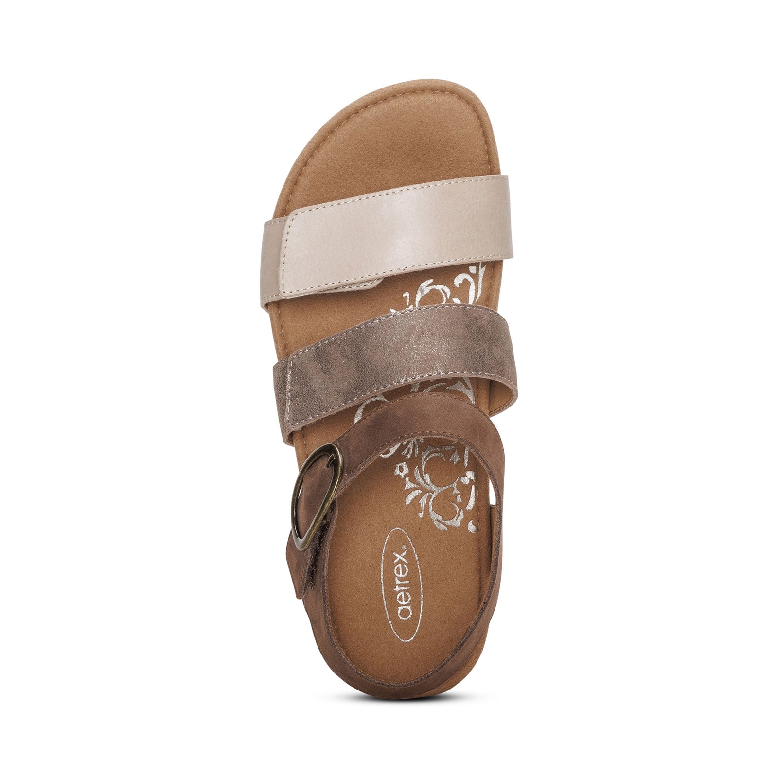 Lilly Adjustable Quarter Strap Sandal - Taupe – aetrex