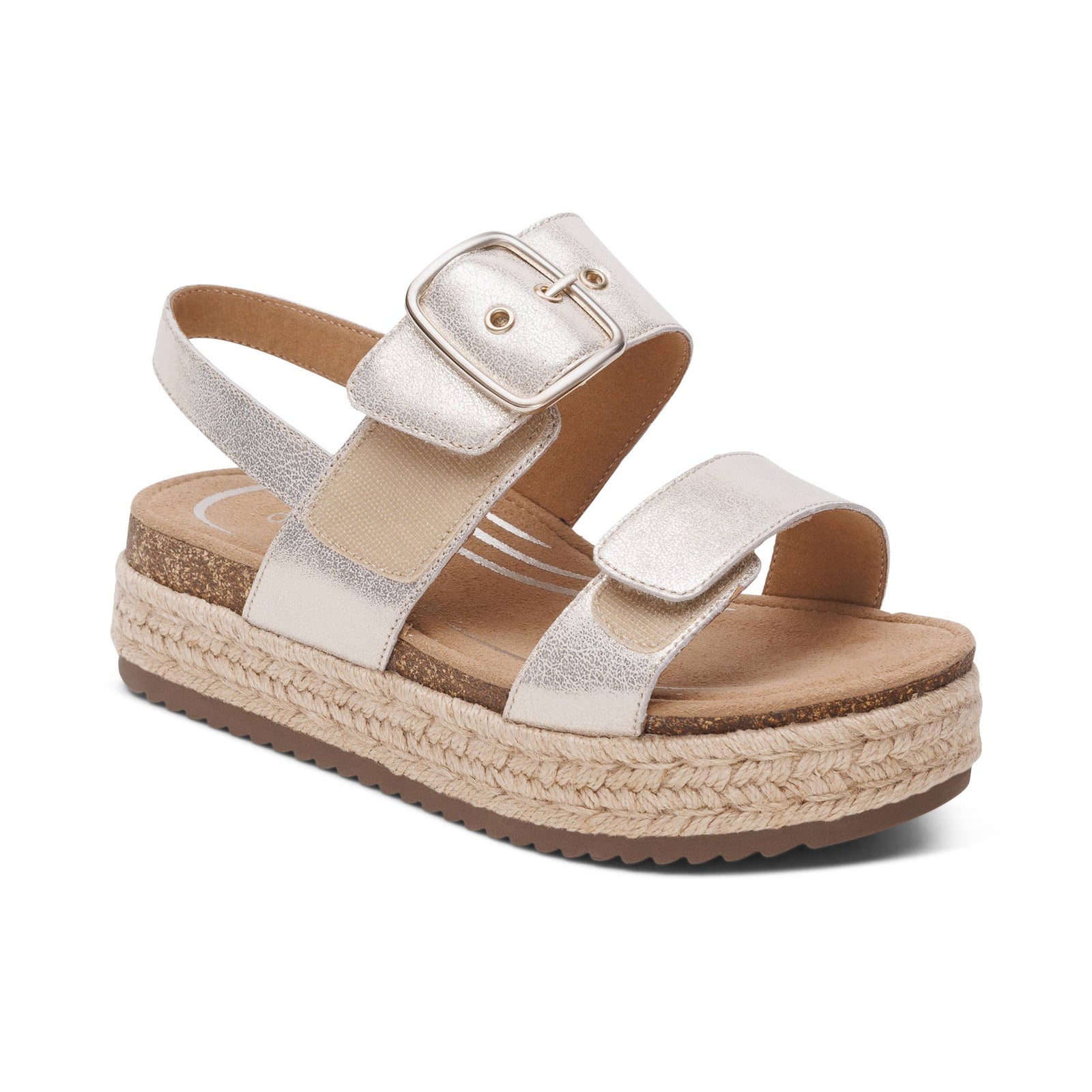 Vania Arch Support Platform Sandal - Champagne – aetrex