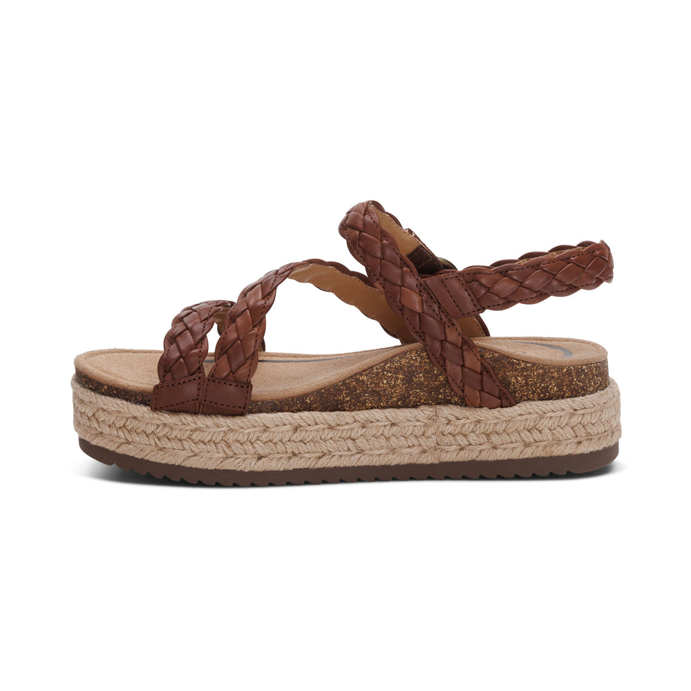 Julia Arch Support Platform Sandal - Walnut – aetrex