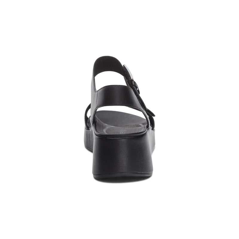 Ariel Adjustable Quarter Strap Wedge - Black – aetrex