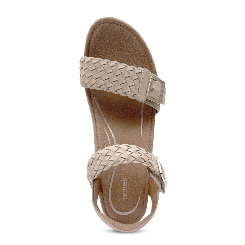 Grace Adjustable Woven Wedge - Bone – aetrex