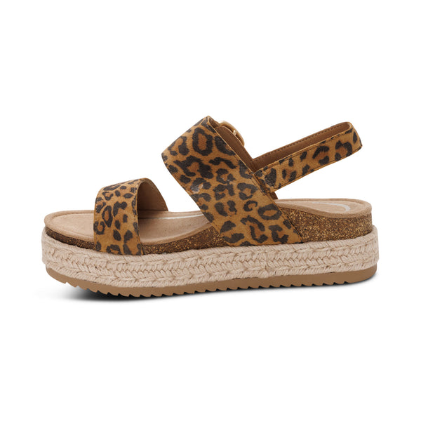 Vania Arch Support Platform Sandal - Leopard – aetrex