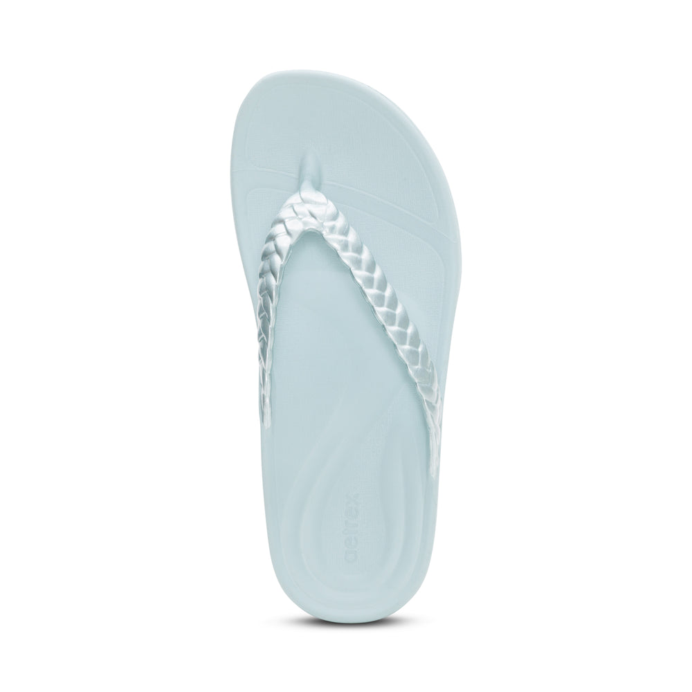 Vicki Braided Thong Sandal - Mint Gloss – aetrex